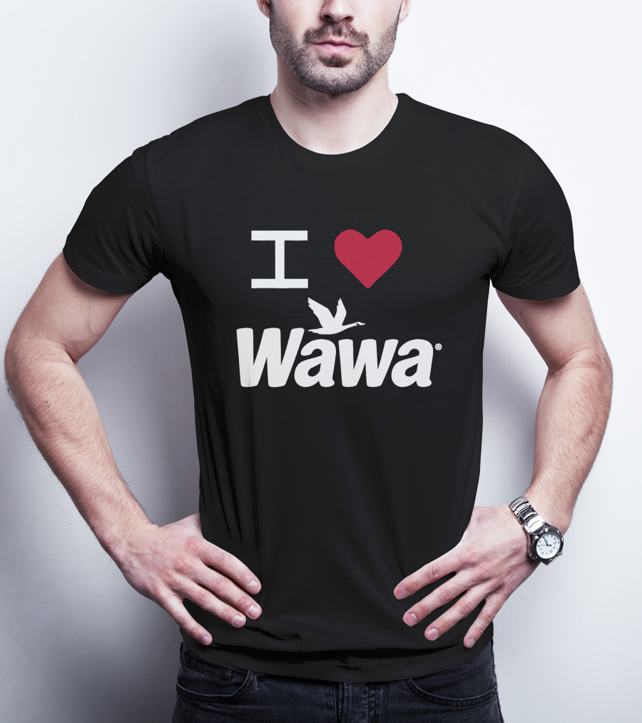 I Love Wawa Logo With Heart And Goose T-Shirt