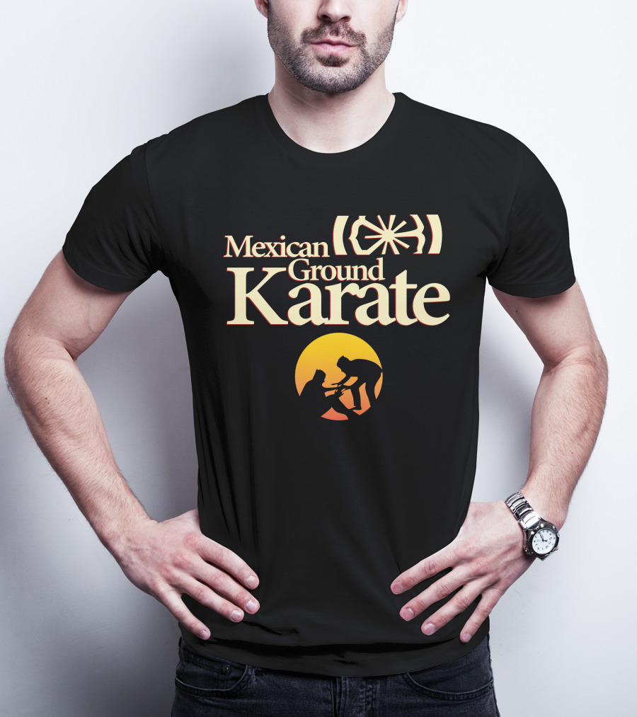 Mexican Ground Karate Sunset Silhouette Martial Art Scene T-Shirt