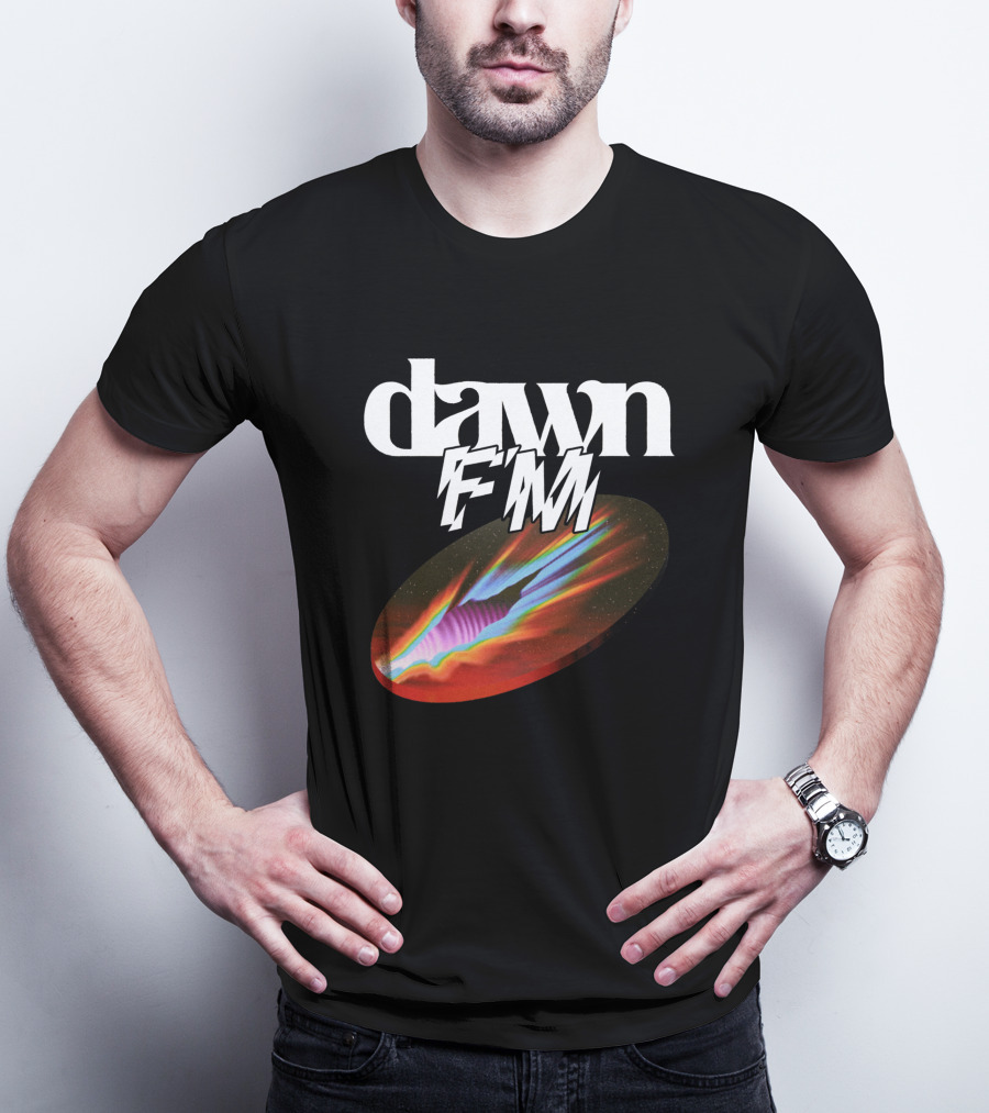 Dawn FM Rip Black Retro Cosmic Burst T-Shirt