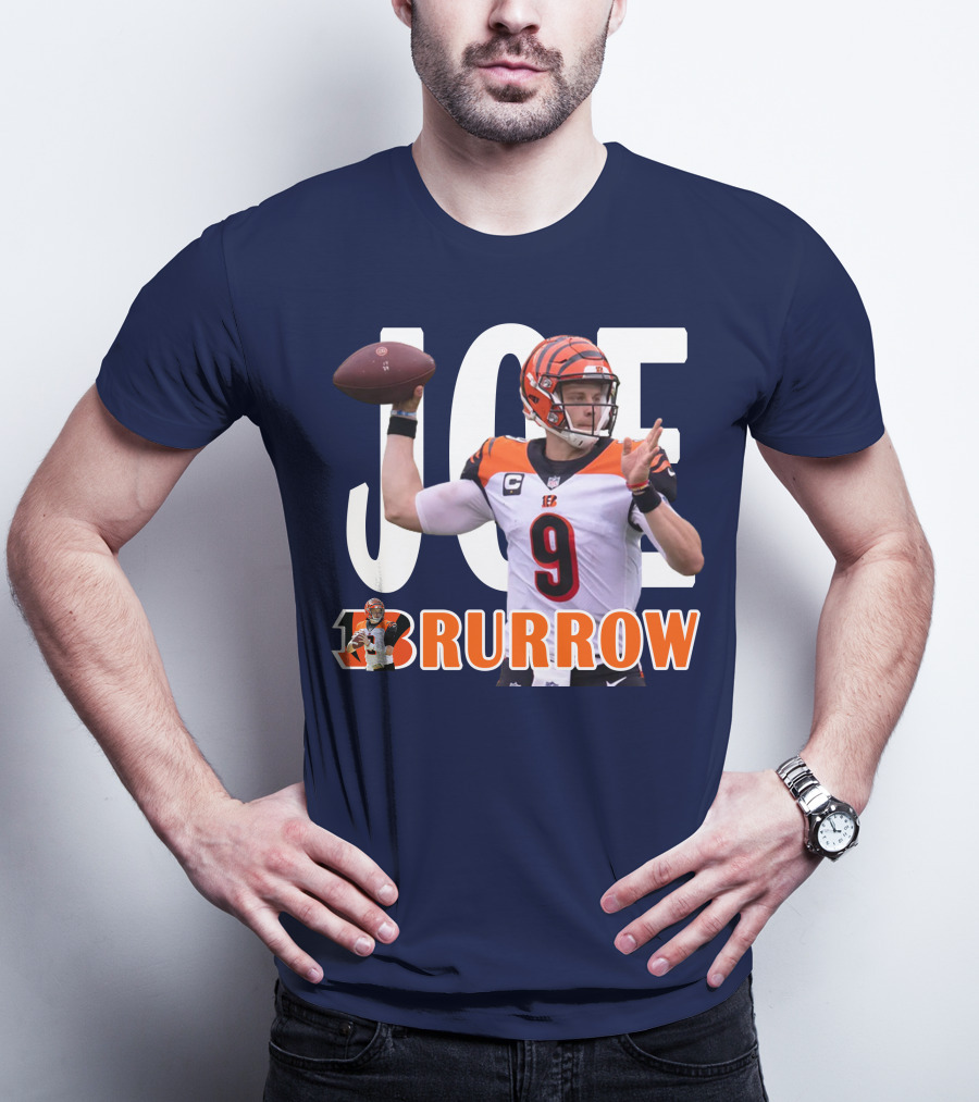 Joe 9 Burrow Football Quarterback Pass Bengals T-Shirt