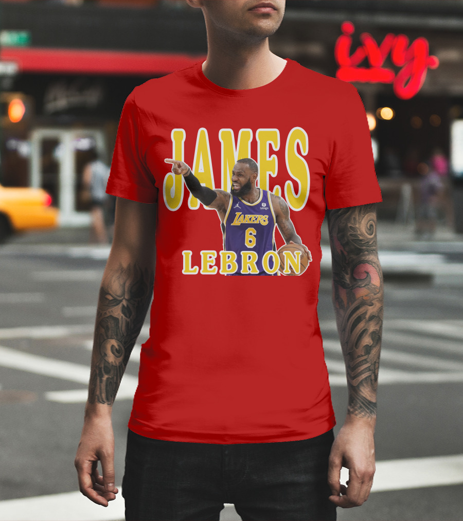 LeBron James Lakers Basketball 6 Jersey T-Shirt