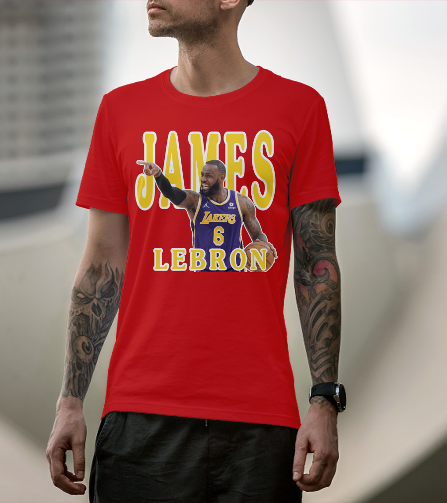 LeBron James Lakers Basketball 6 Jersey T-Shirt