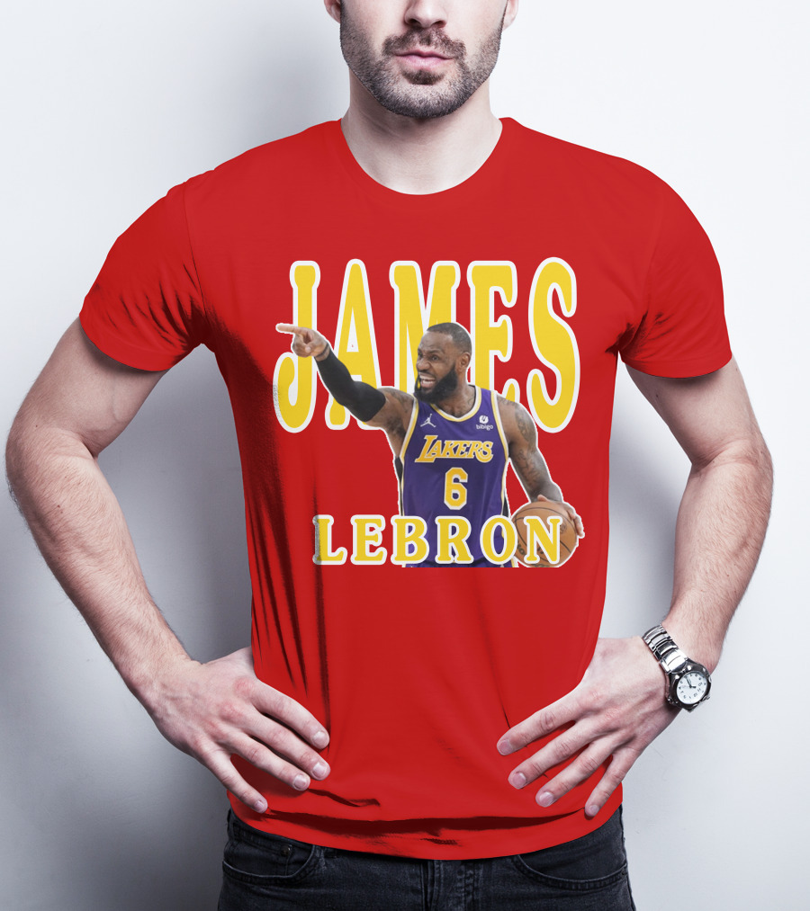LeBron James Lakers Basketball 6 Jersey T-Shirt