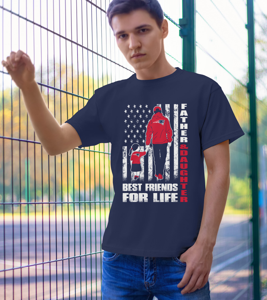 Father And Daughter Best Friends For Life Patriots Flag T-Shirt