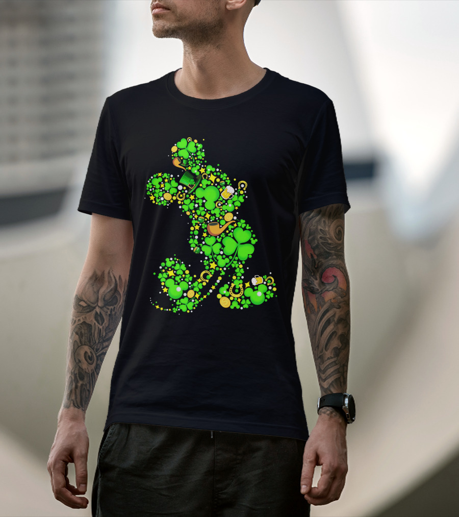 Clover MK Mickey Mouse St. Patrick's Day Lucky Icon Assembly T-Shirt