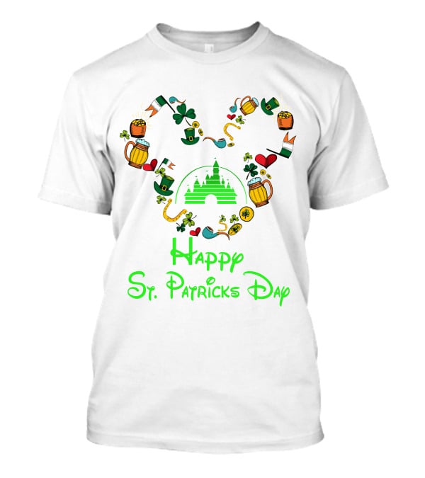 Happy St. Patrick's Day Castle And Shamrocks T-Shirt
