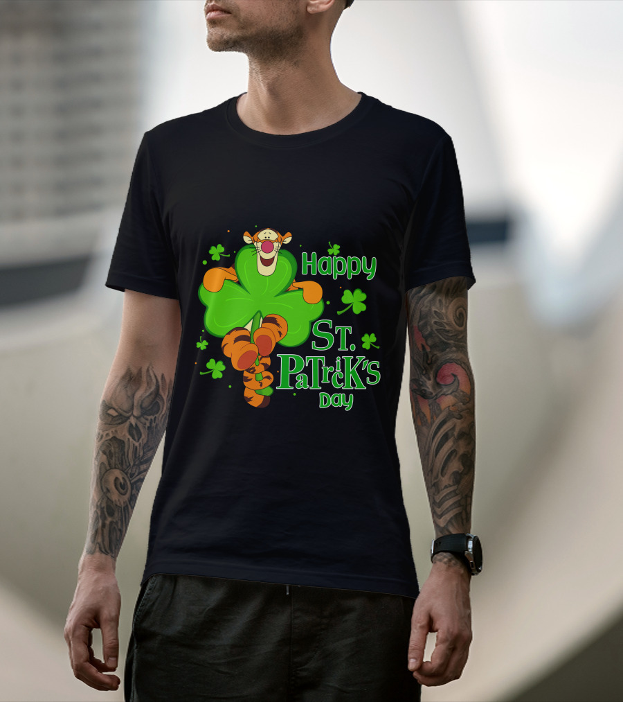 Happy St. Patrick's Day Tigger Clover T-Shirt