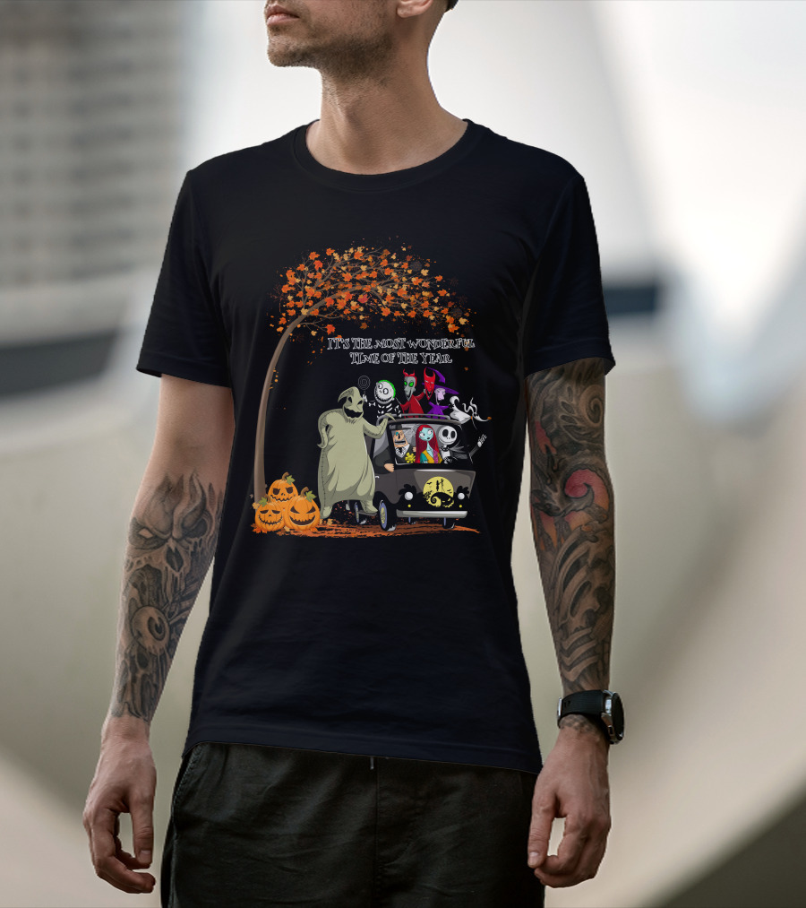 It's The Most Wonderful Time Of The Year Halloween Tree And Pumpkins T-Shirt