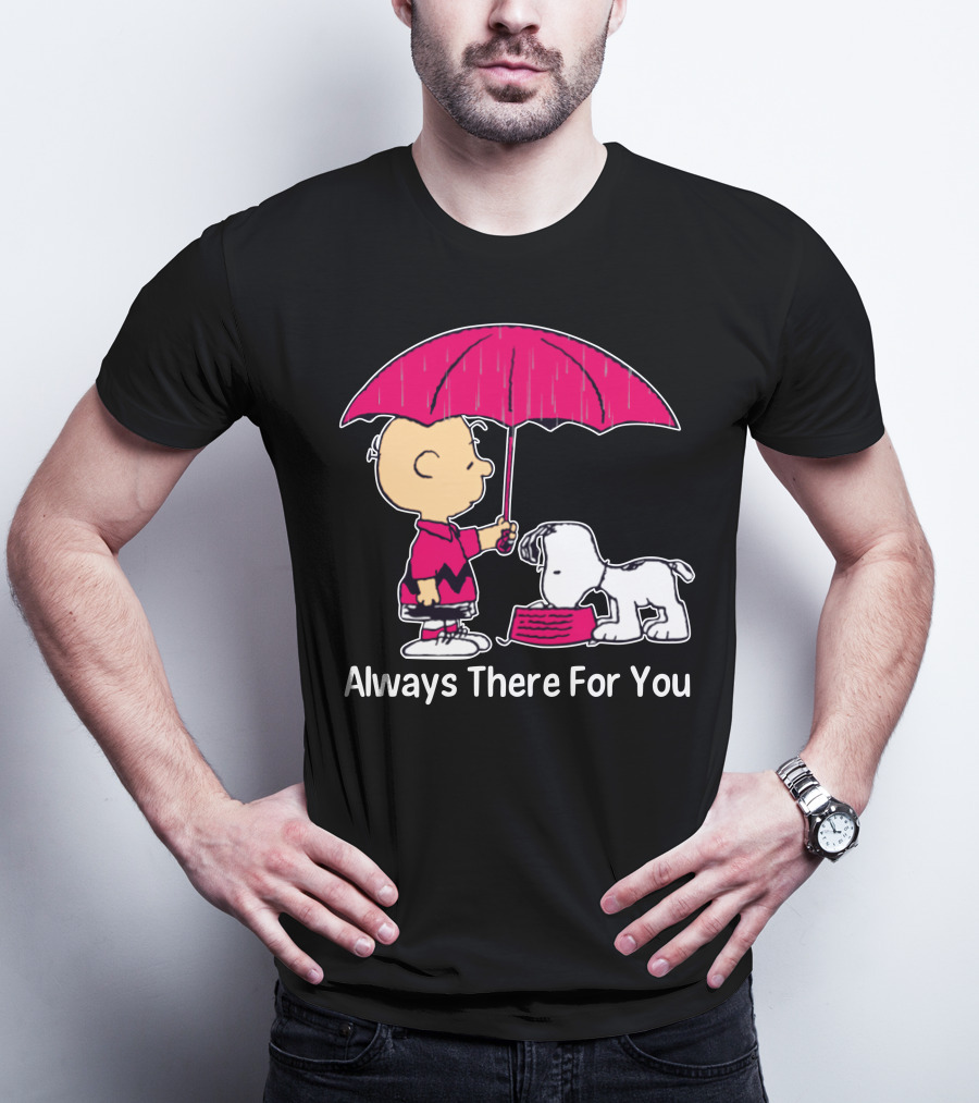 Always There For You Charlie Brown Snoopy Under Umbrella T-Shirt
