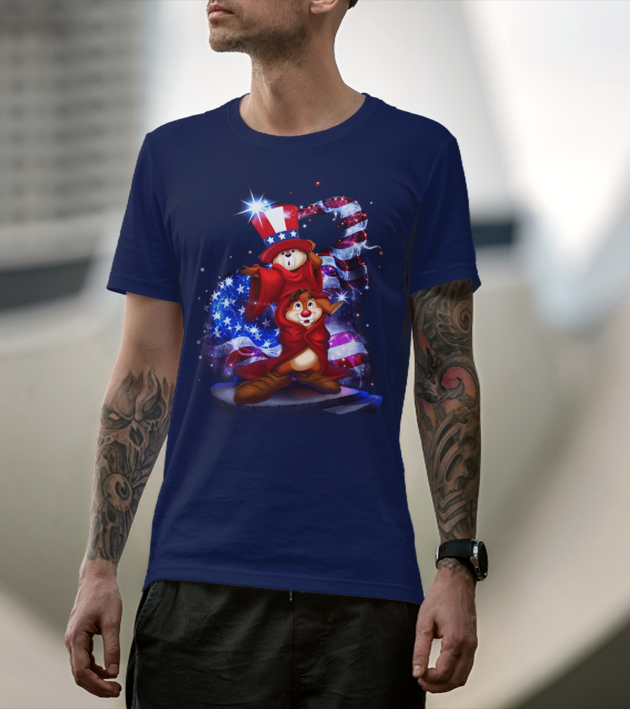 Chip 'n' Dale USA Patriotic Magic Hat T-Shirt