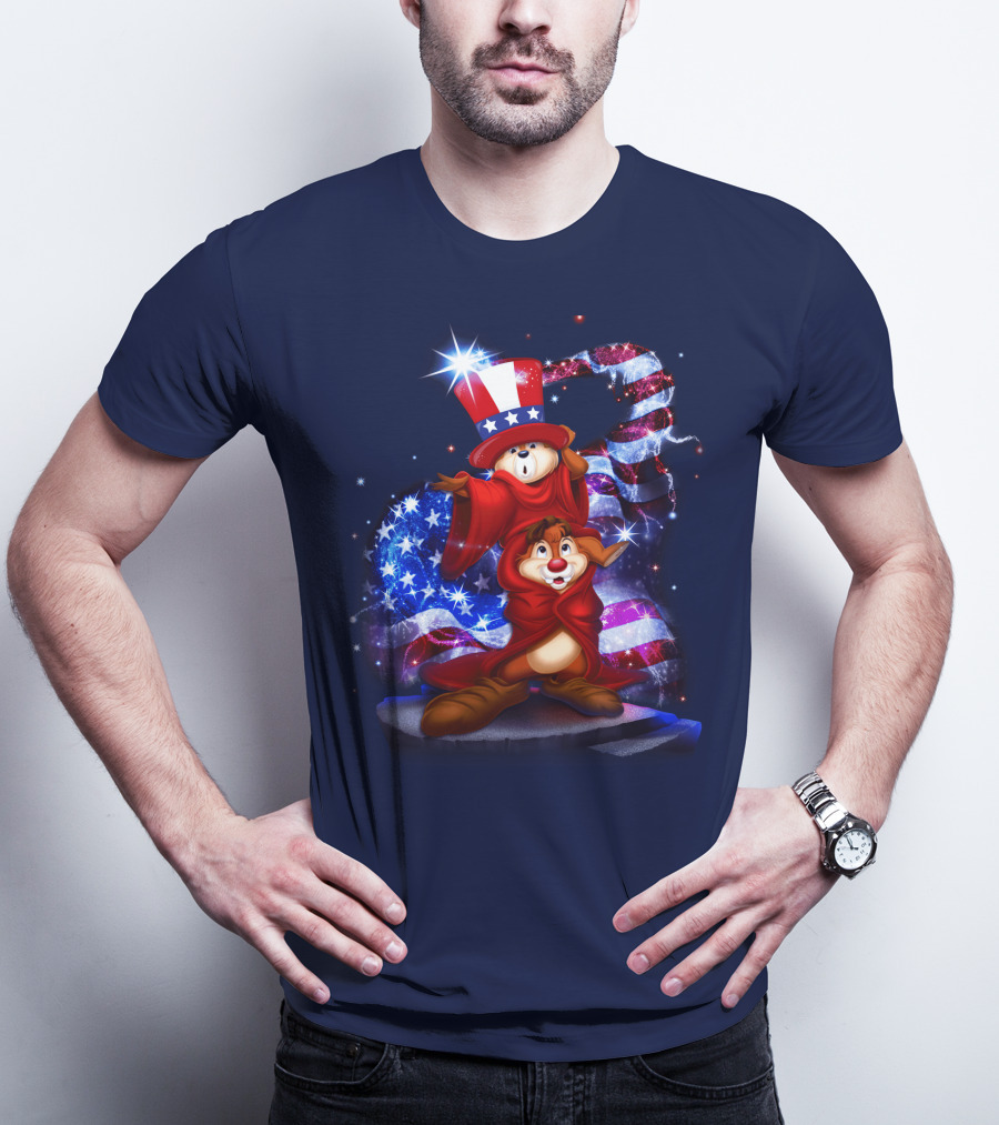 Chip 'n' Dale USA Patriotic Magic Hat T-Shirt