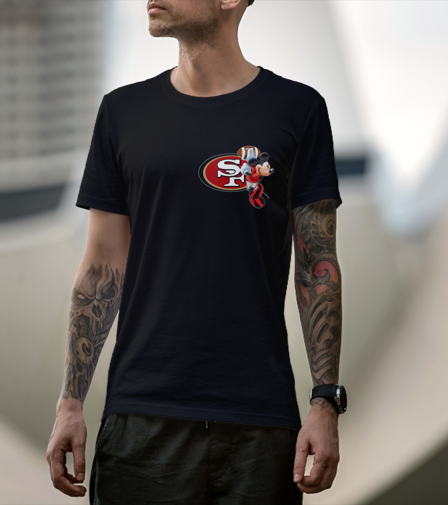 SF 49ers Mickey Mouse Football T-Shirt