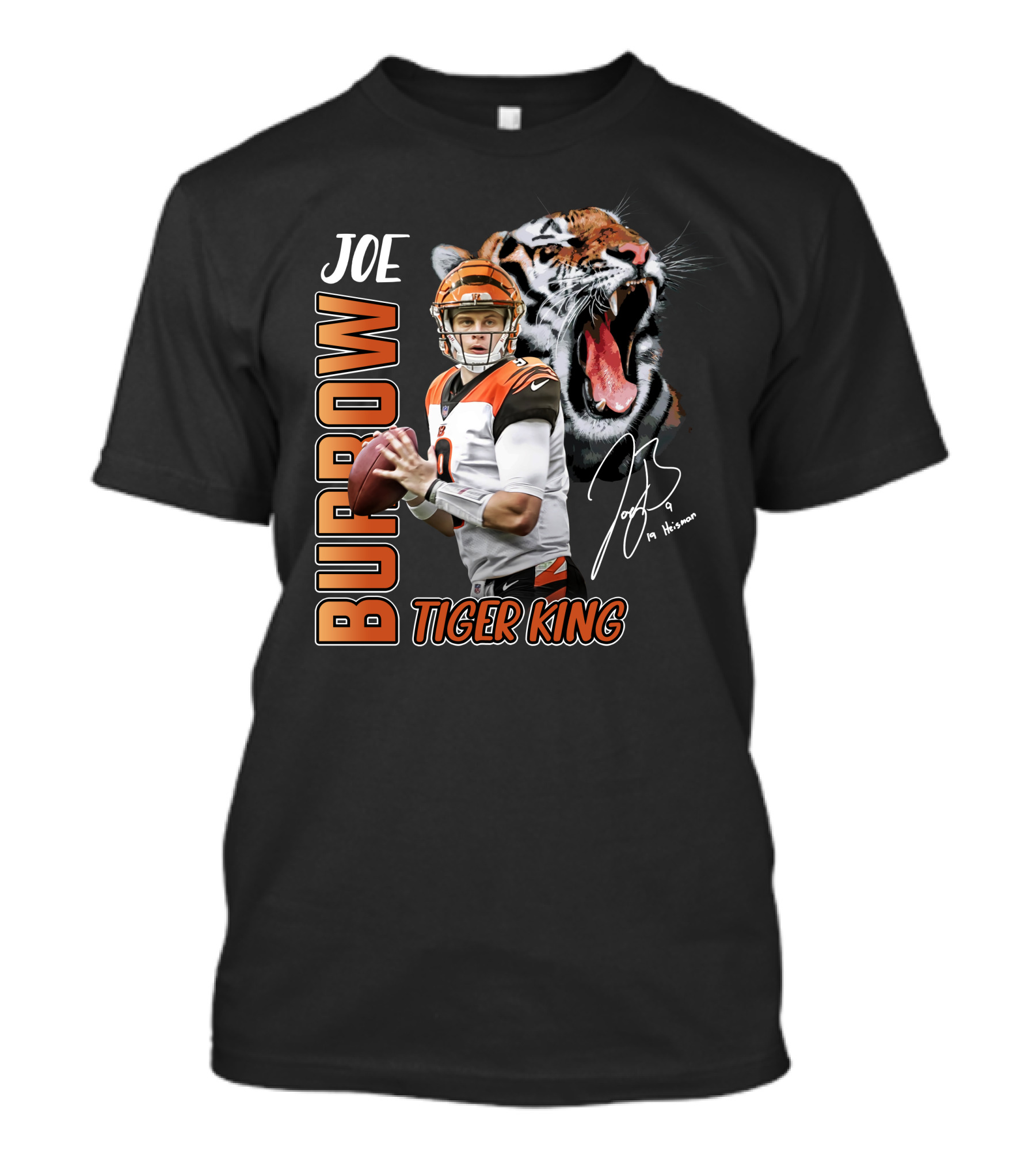JOE BURROW TIGER KING CINCINNATI BENGALS FOOTBALL T-Shirt