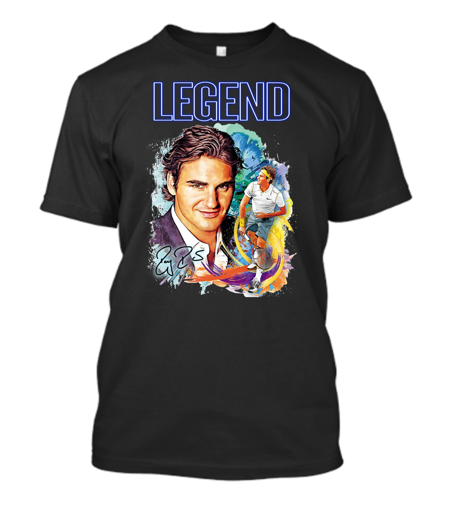 Legend Roger Federer Tennis Icon Signed T-Shirt