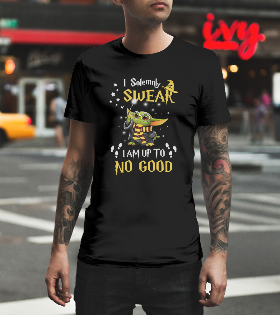 I Solemnly Swear I Am Up To No Good Baby Alien Wizardry Magic Wand Scarf T-Shirt