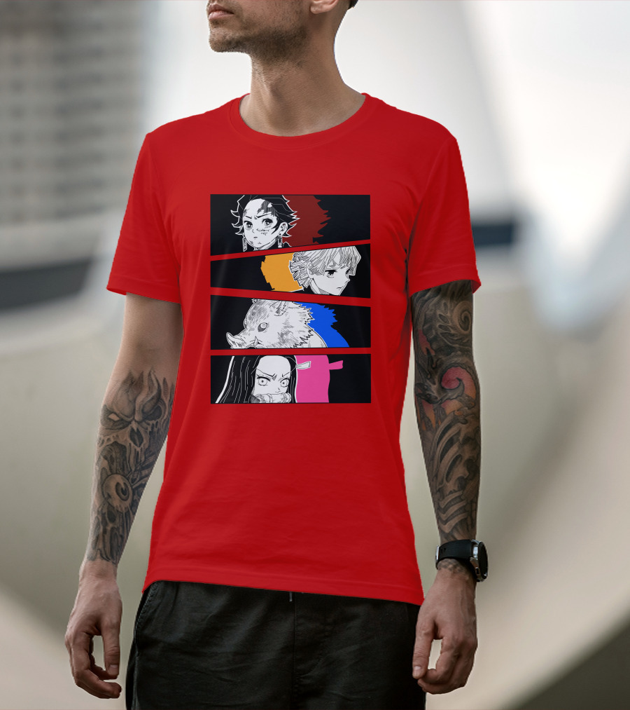 Demon Slayer Heroes Manga Style Characters T-Shirt