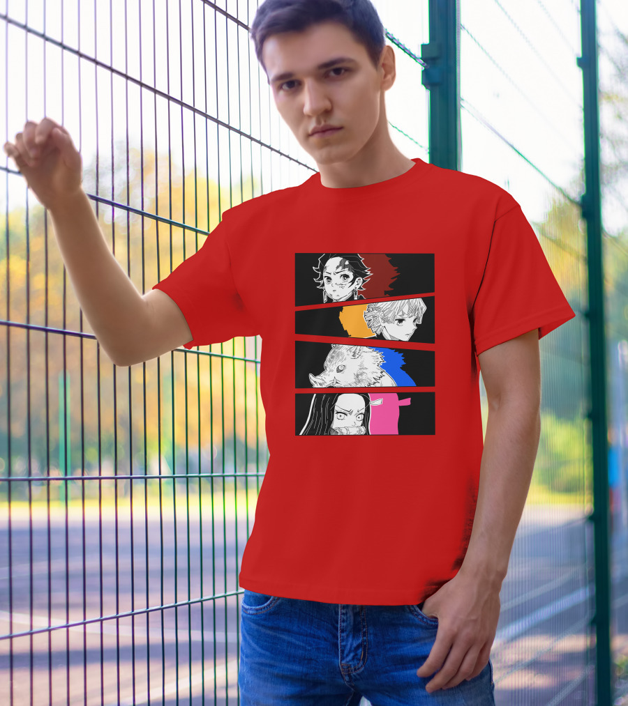 Demon Slayer Heroes Manga Style Characters T-Shirt