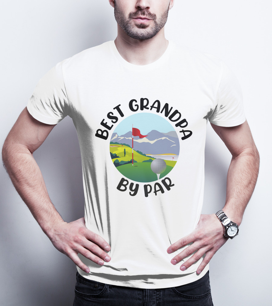 Best Grandpa By Par Funny Golf Grandpa Gift T-Shirt