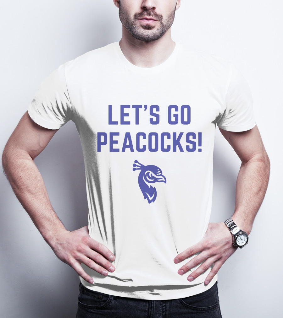 LET'S GO PEACOCKS Blue Peacock Head T-Shirt