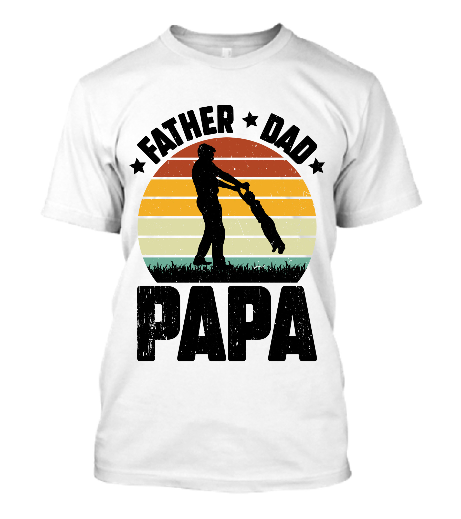 Father Dad Papa Vintage Sunset T-Shirt