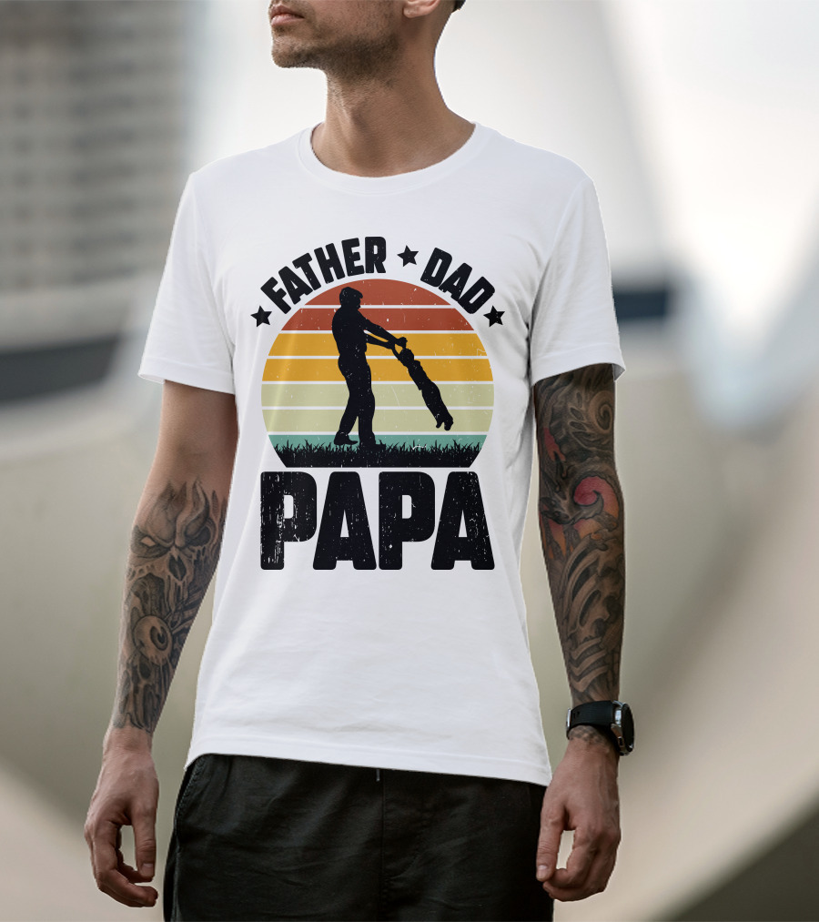 Father Dad Papa Vintage Sunset T-Shirt