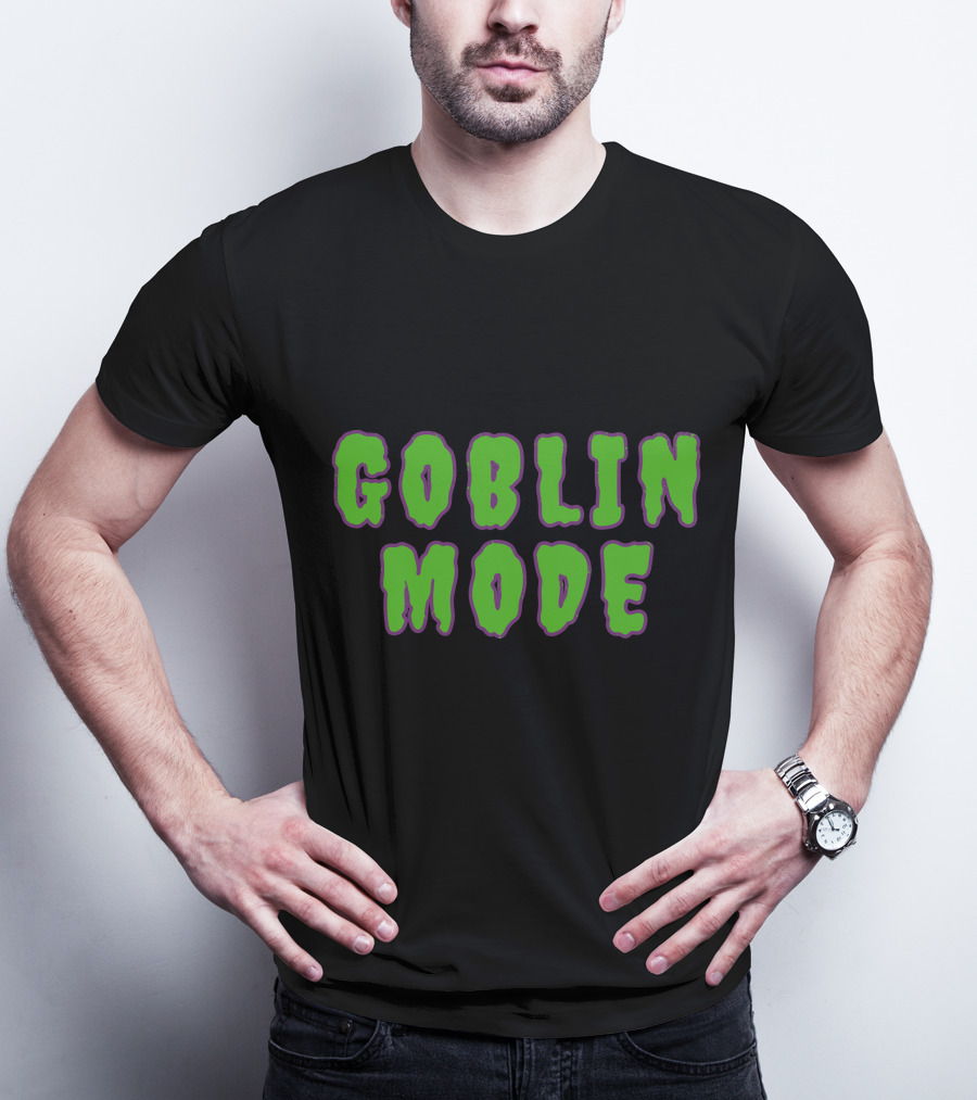 GOBLIN MODE Green Drip Text T-Shirt