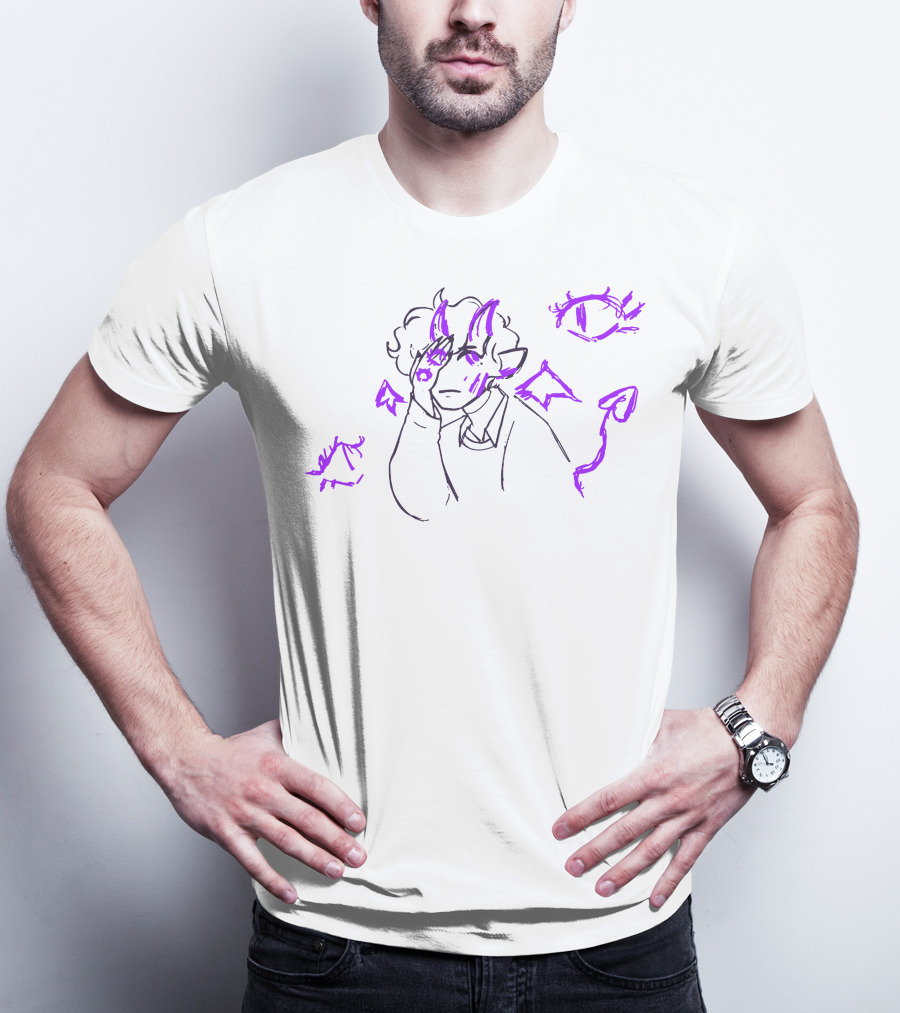Jelly Bean Demon With Purple Eyes And Horns T-Shirt