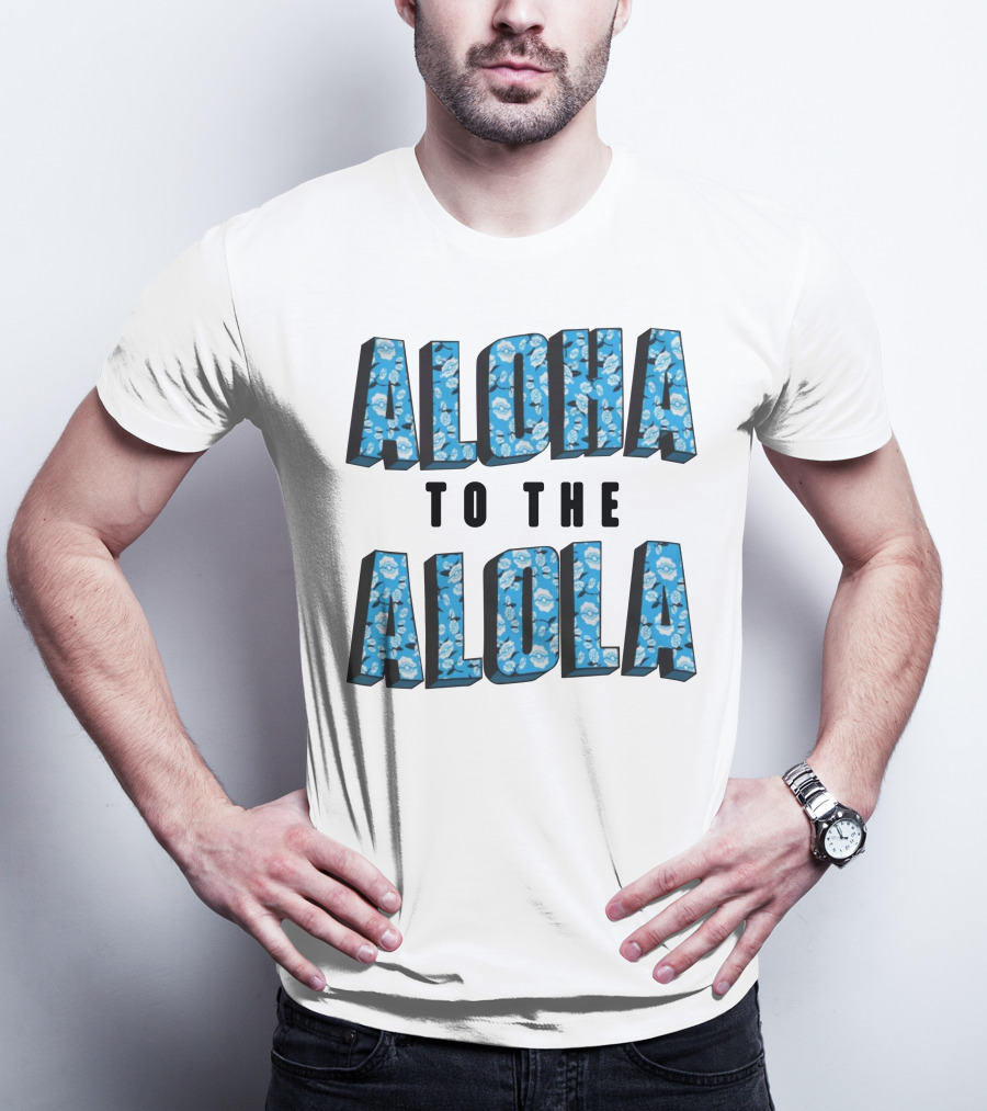 Aloha To The Alola Pokémon Pattern Typography T-Shirt