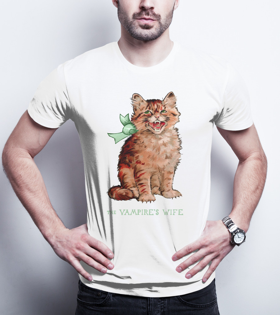 The Vampire's Wife Smiling Cat With Green T-Shirt