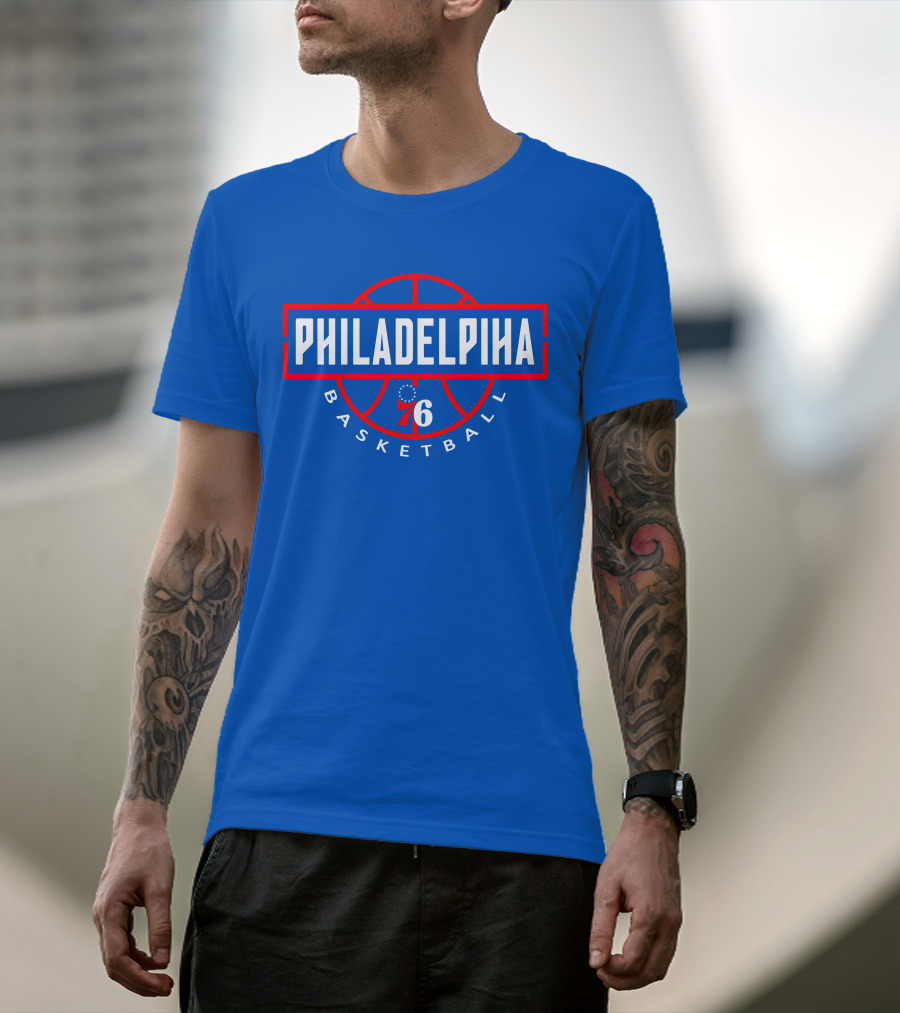 Philadelphia 76 Basketball Fan Jersey Blue Red T-Shirt
