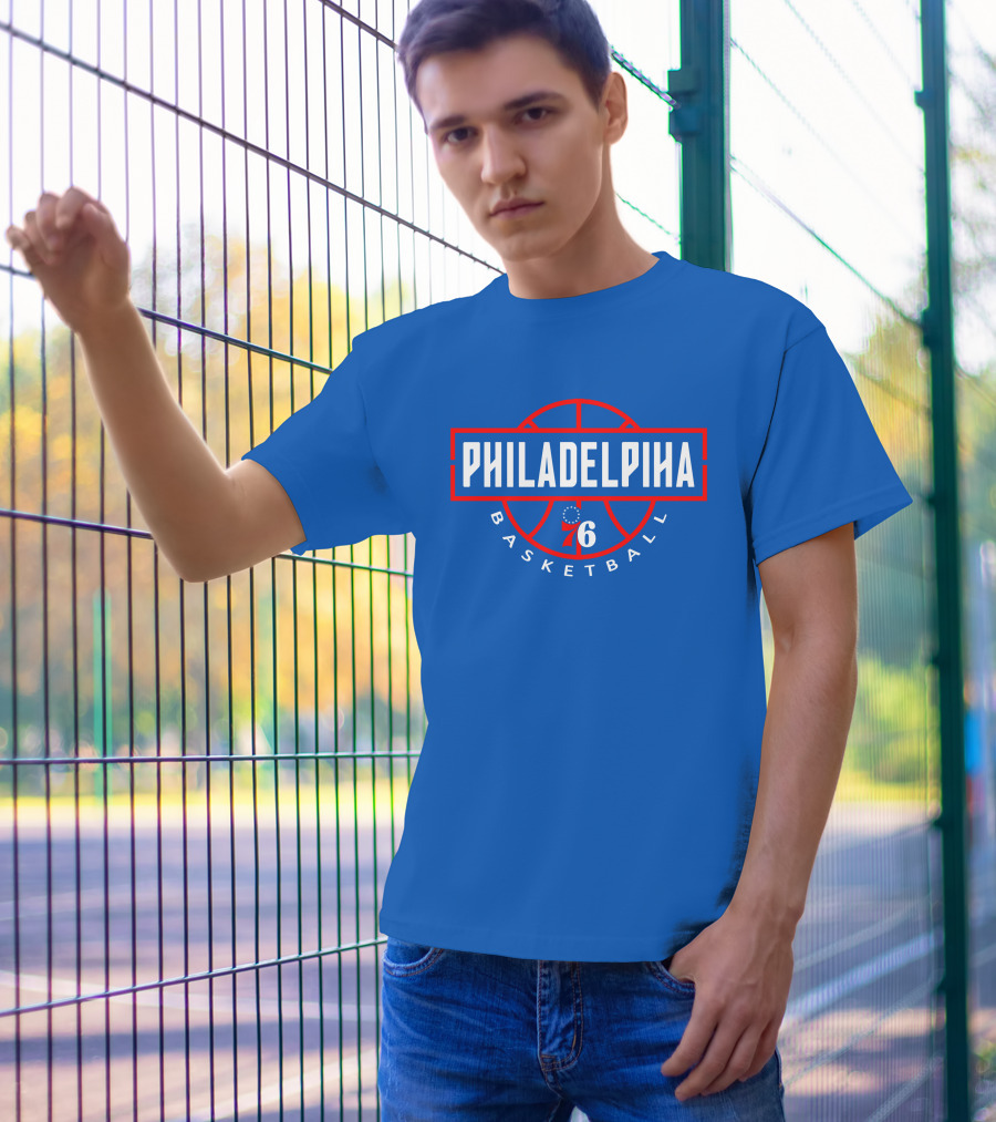 Philadelphia 76 Basketball Fan Jersey Blue Red T-Shirt