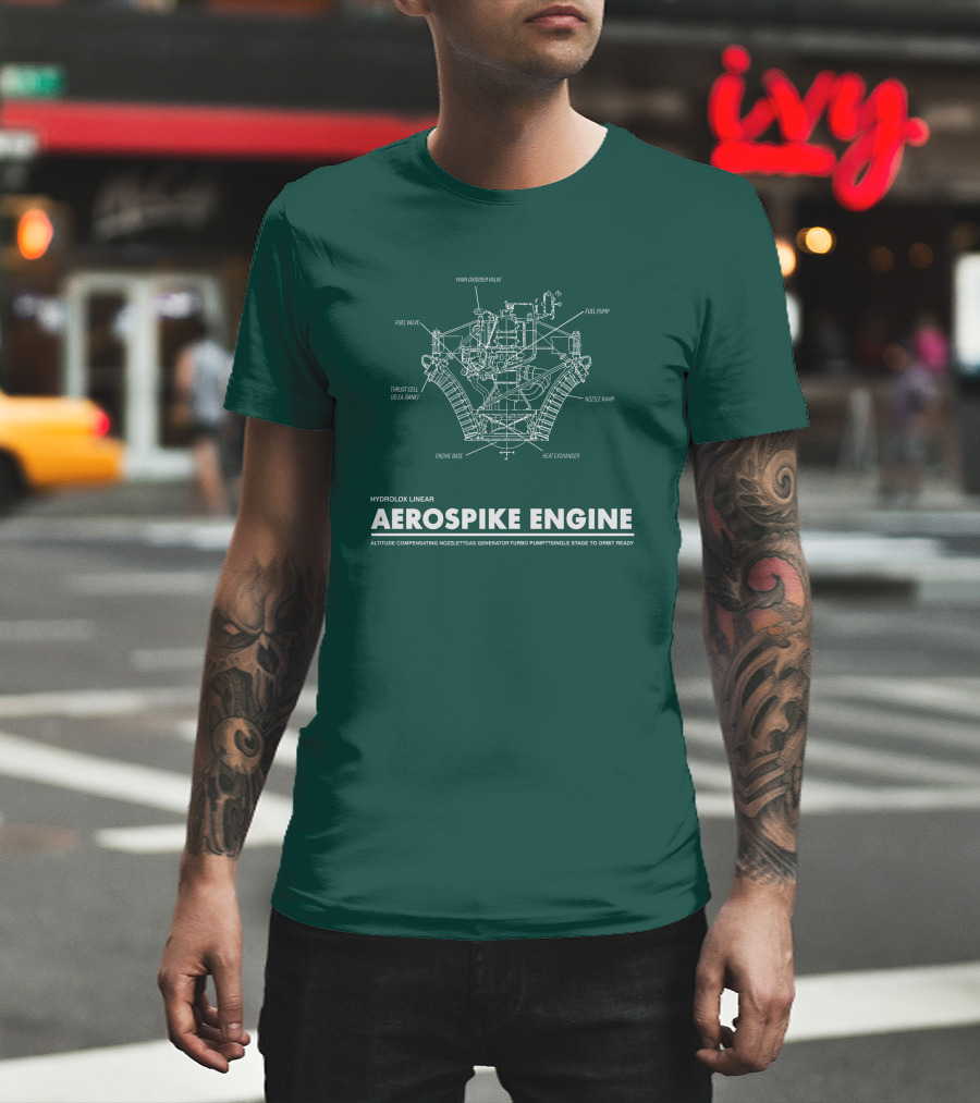Hydrolox Linear Aerospike Engine Diagram Altitude Compensating Nozzle Turbo Pump T-Shirt