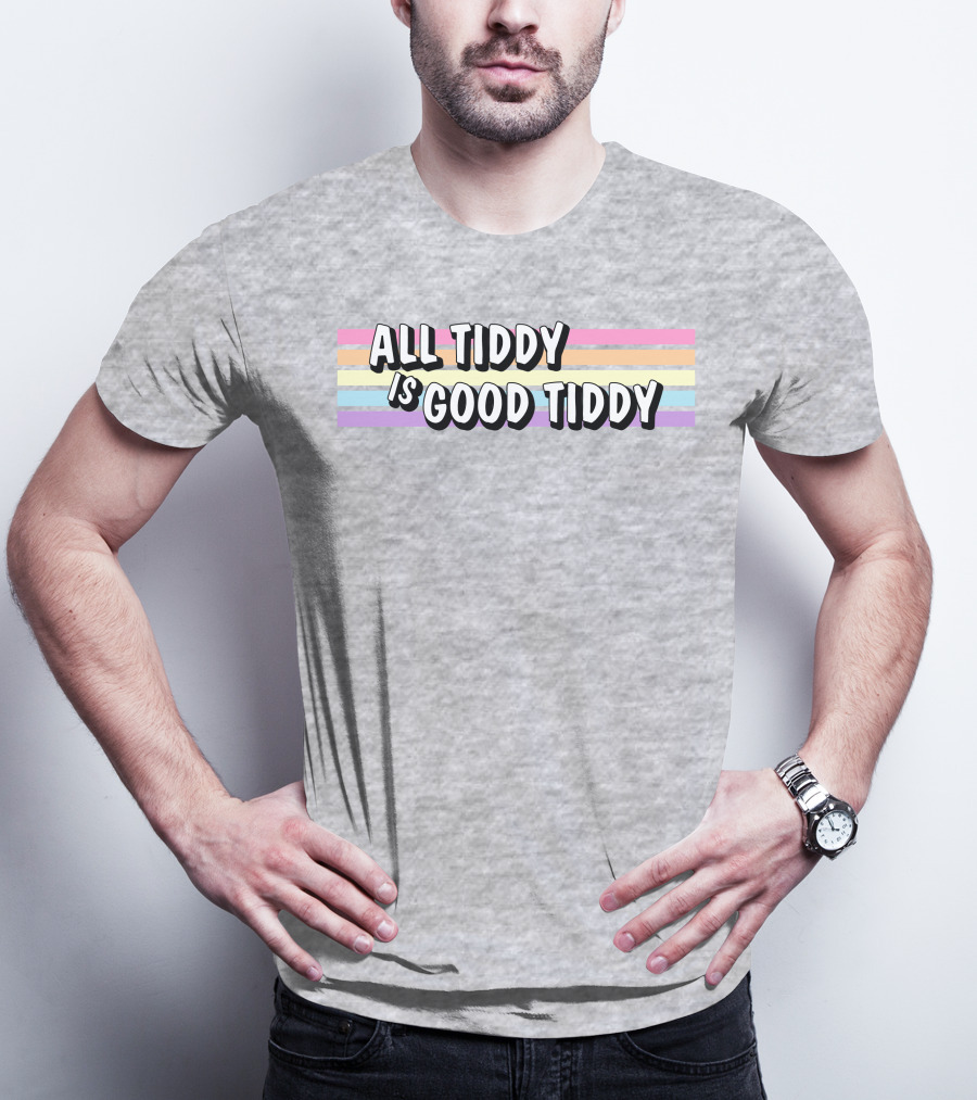 All Tiddy Is Good Tiddy Pastel Pride Stripes T-Shirt