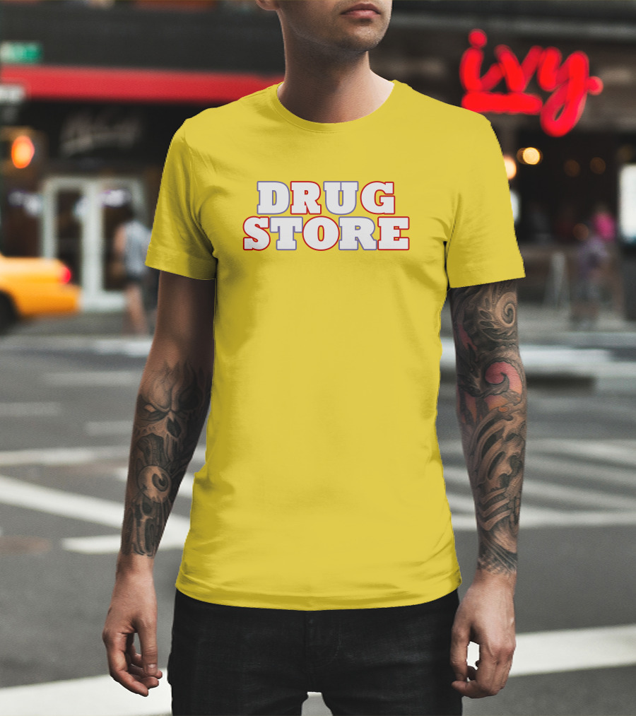 DRUG STORE Bold Retro Text T-Shirt