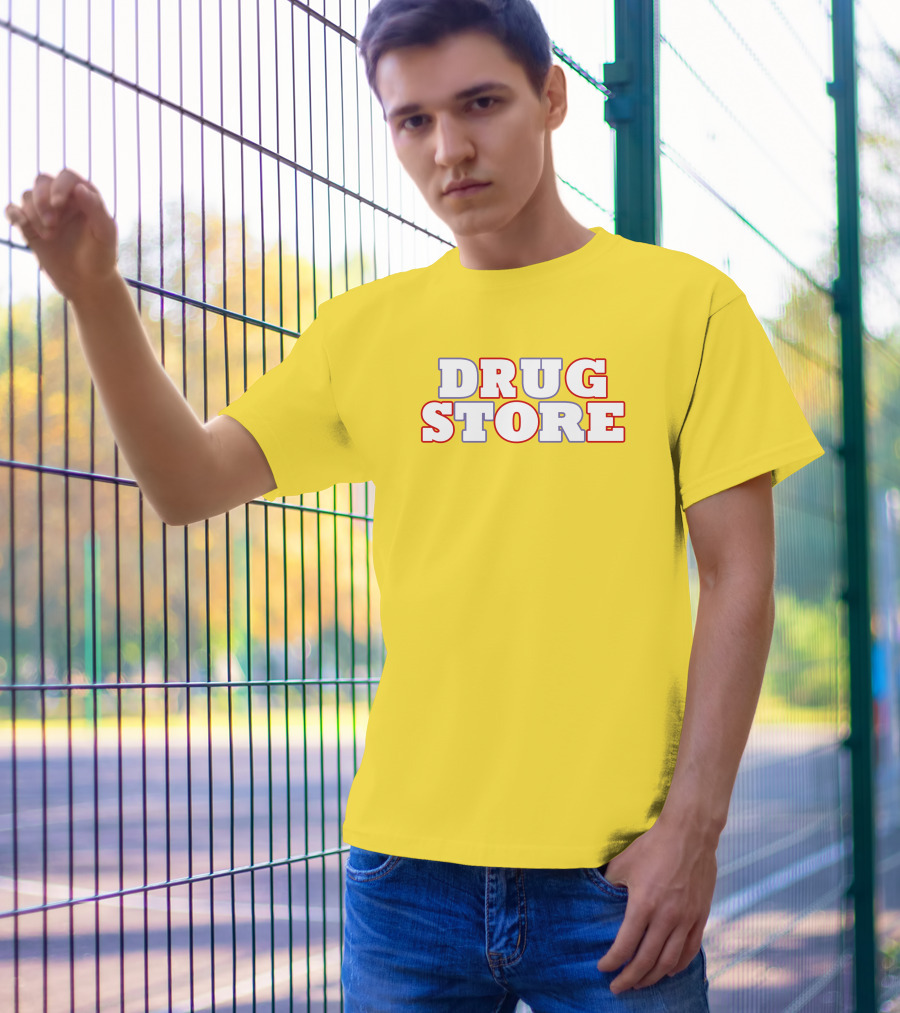 DRUG STORE Bold Retro Text T-Shirt