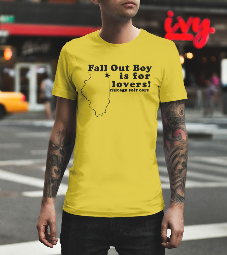 Fall Out Boy Is For Lovers Chicago Soft Core Illinois Map T-Shirt