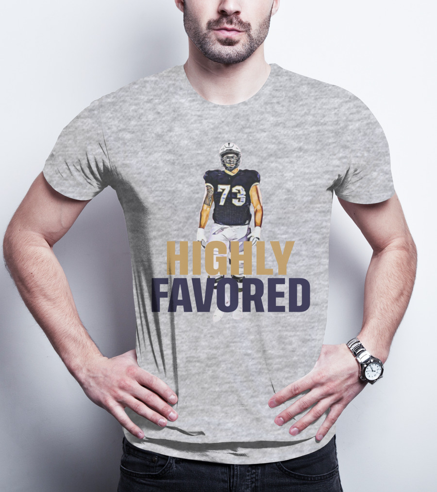 Highly Favored Football Player Number 73 T-Shirt