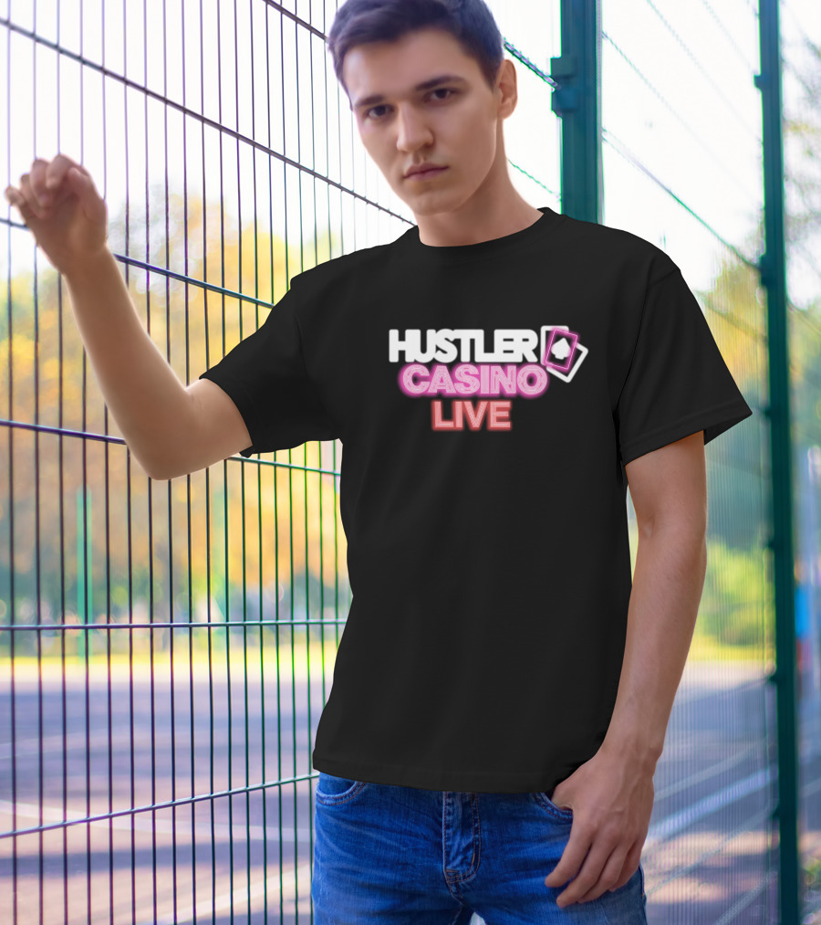 Hustler Casino Live Poker Cards Neon T-Shirt