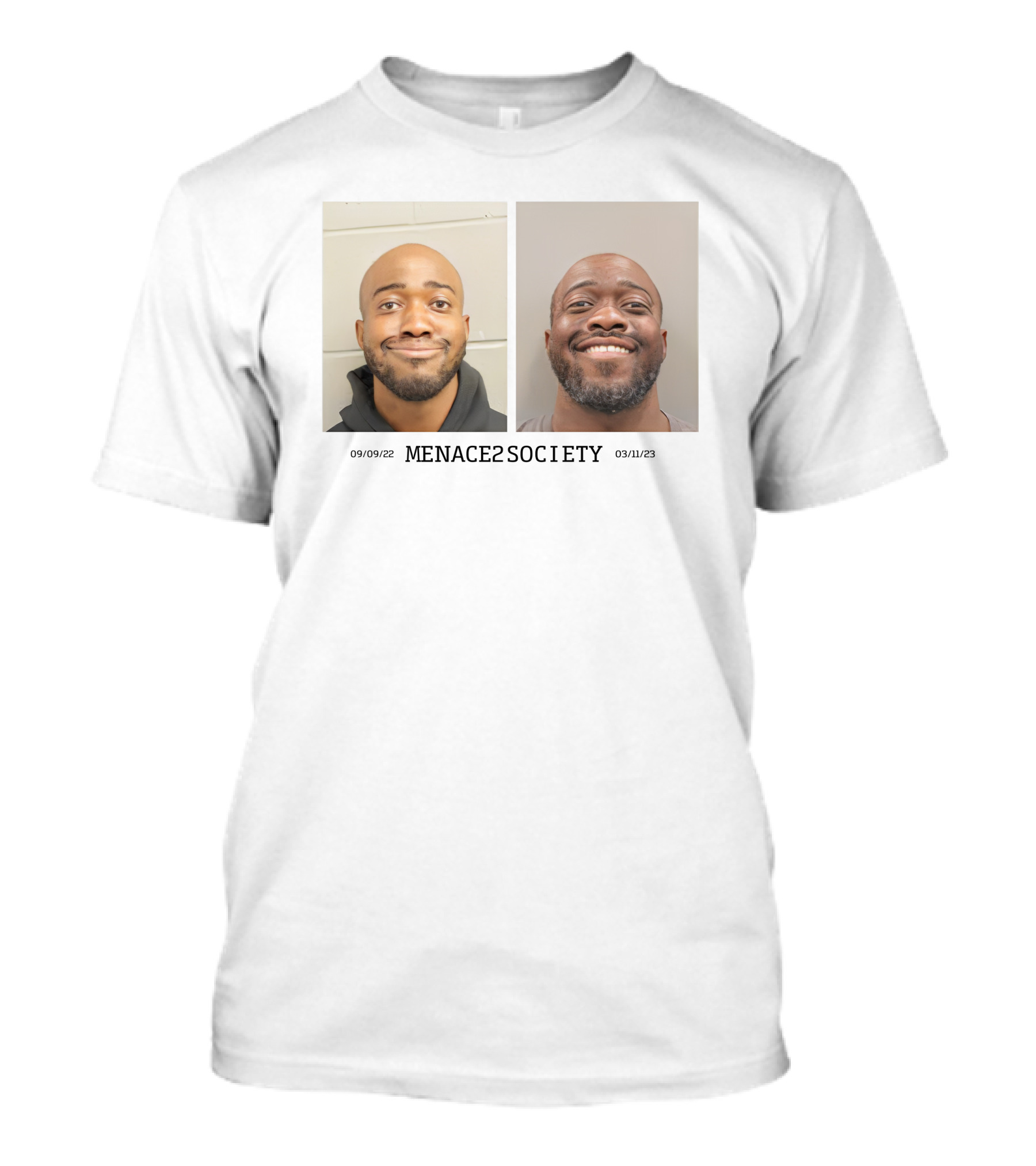 MENACE2SOCIETY Raw Dog It Shot Mugshot Duo T-Shirt
