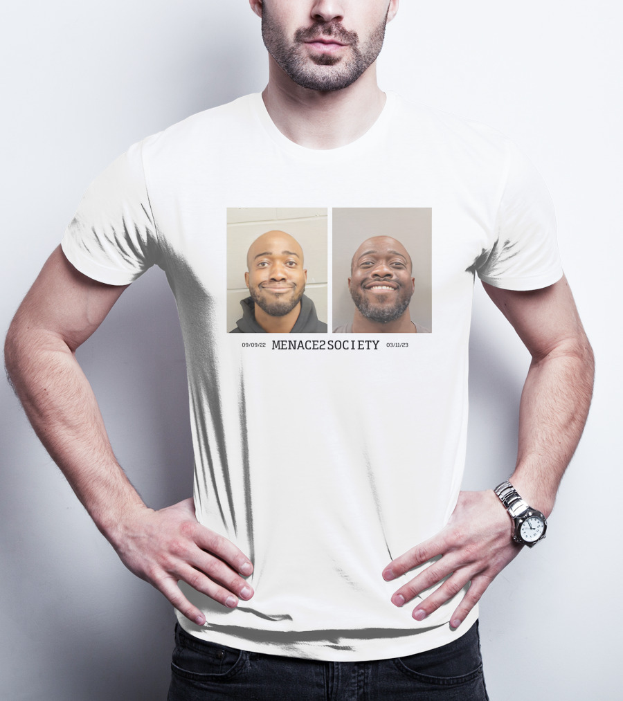 MENACE2SOCIETY Raw Dog It Shot Mugshot Duo T-Shirt