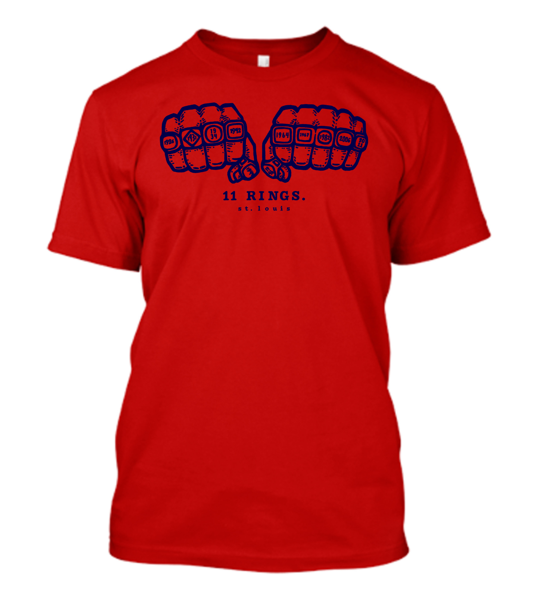 11 Rings St Louis 1926 1931 1934 1942 1944 1946 1964 1967 1982 2006 2011 T-Shirt