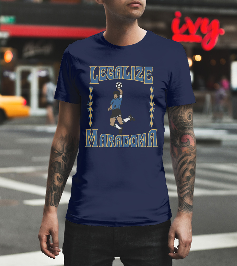 LEGALIZE MARADONA Soccer Legend Iconic T-Shirt