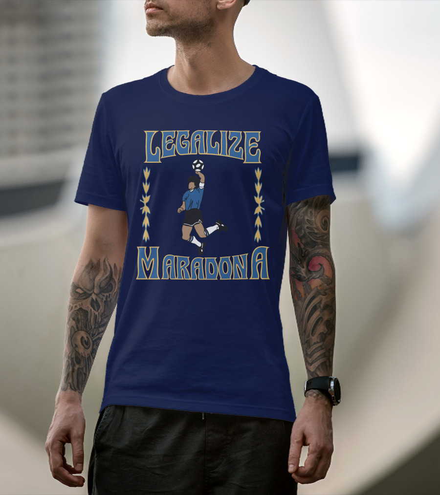 LEGALIZE MARADONA Soccer Legend Iconic T-Shirt