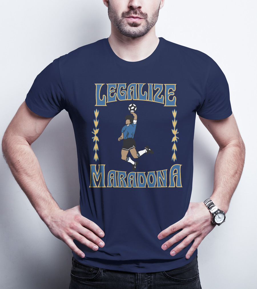 LEGALIZE MARADONA Soccer Legend Iconic T-Shirt