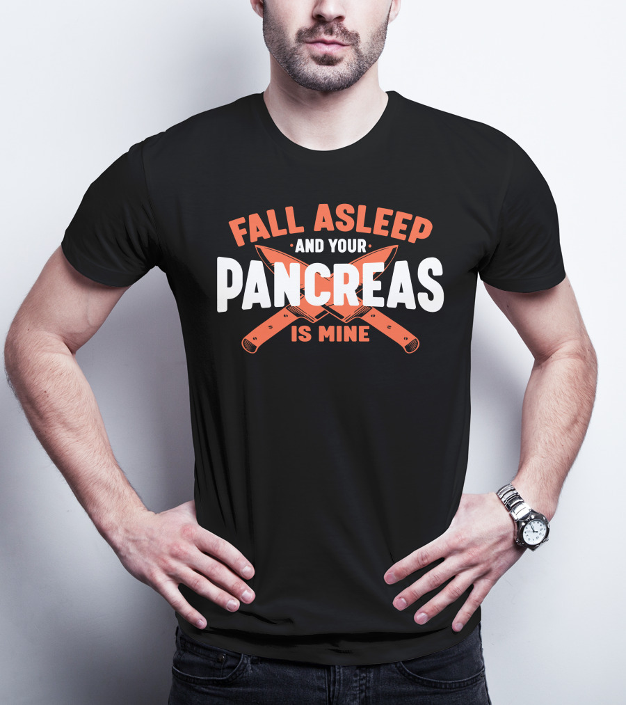 Fall Asleep And Your Pancreas Is Mine Two Crossed Knives T-Shirt
