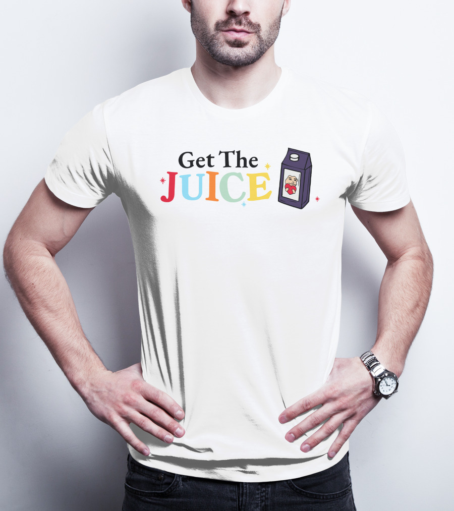 Get The Juice With Cartoon Character Juice Box T-Shirt