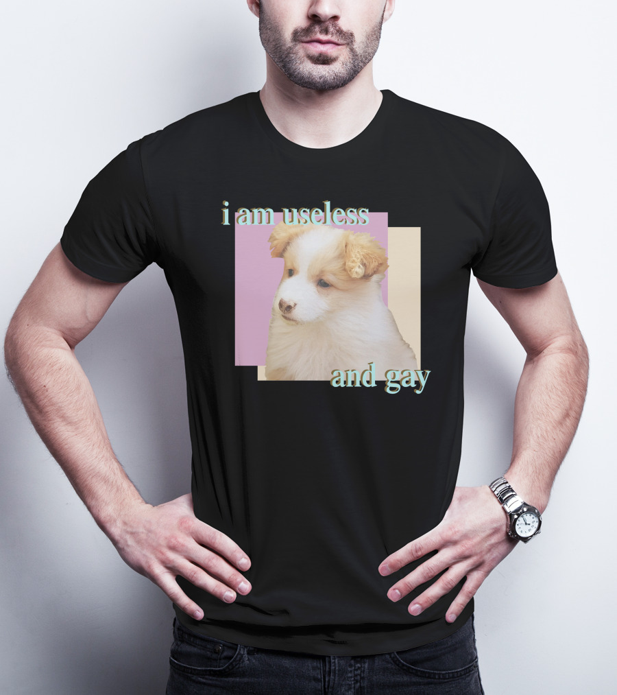 I Am Useless And Gay Fluffy Puppy T-Shirt