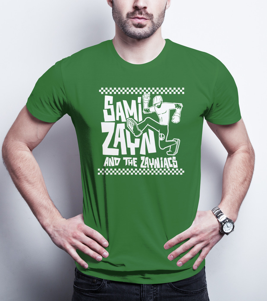 Sami Zayn And The Zayniacs Checkerboard Jumping Person T-Shirt