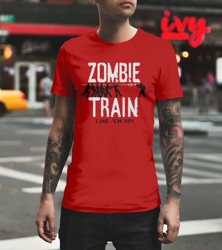 Zombie Train Line 'Em Up Shooter Challenge T-Shirt