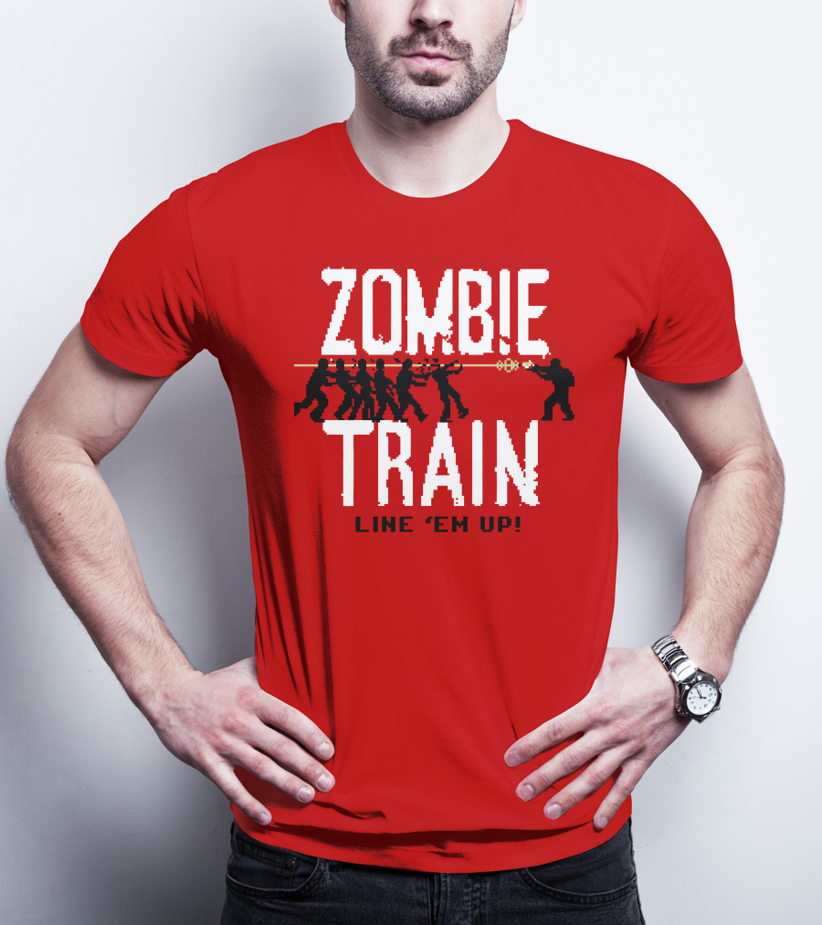 Zombie Train Line 'Em Up Shooter Challenge T-Shirt